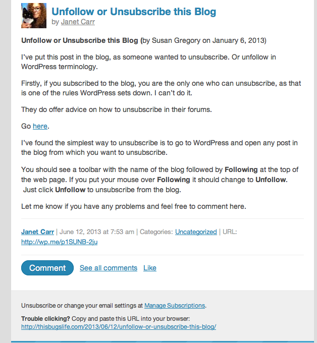 Unfollow Or Unsubscribe This Blog Part Ii